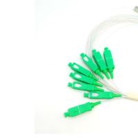 China 1 * 8 Steel Tube Type G657A SC / APC Connector 1m 0.9mm PLC Fiber Optic Splitters for sale