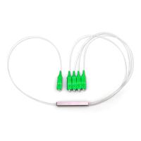 China 1X4 PLC  Fiber Optic Splitter SC/APC  Connector 0.9mm Cable 1m G657A Steel Tube for sale