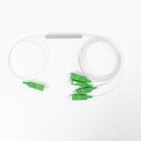 China 1X4 PLC  Fiber Optic Splitter SC/APC  Connector 0.9mm Cable 1m G657A Steel Tube for sale