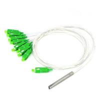 China 1X8 PLC  Fiber Optic Splitter SC/APC  Connector 0.9mm Cable 1m G657A Steel Tube for sale