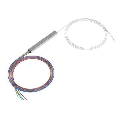China STEEL Tube Type G657A  1m 0.9mm 1*2  1*4 1 * 8 Optical Fibre PLC Splitter Without Connectors for sale