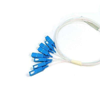 China G657A Steel Tube Type SC UPC Connector 1m 0.9mm 1 X 8 Optical Fibre PLC Splitter for sale