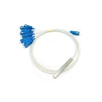China Steel Tube Type G657A SC UPC Connector 1m 0.9mm 1 * 8 Optical Fibre PLC Splitter for sale