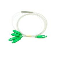 China G657A 1 * 4 Steel Tube Type  SC / APC Connector 1m 0.9mm PLC Optical Fiber Splitter for sale