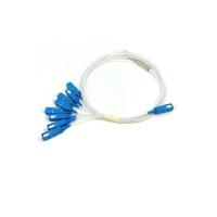 China 1.5m Steel Tube Type G657A SC UPC Connector 1.5m 0.9mm 1 * 8 Optical Fibre PLC Splitter for sale