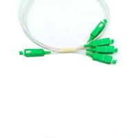 China G657A 1 * 4 Steel Tube Type  SC / APC Connector 1m 0.9mm PLC Optical Fiber Splitter for sale