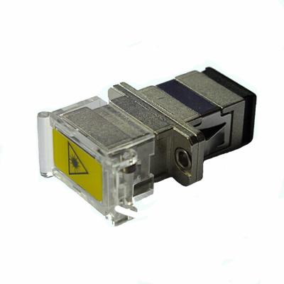 China Low Connection Loss Metal Material Simplex SC/PC Shutter Fiber Optic Adapter for sale