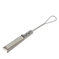 China Outdoor Metal Stainless Steel Flat Fiber Optic Drop Cable Tension Clamp FTTH Accessoires for sale