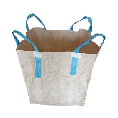 China Heavy Duty Round FIBC Bag For Bulk Powder Packaging Thickened PP Fabric Cross Angled Ring Loop Option for sale