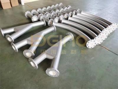 China Impact Resistant Ceramic Sleeve Lined Pipe Fittings Thickness 10mm for sale