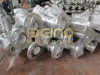 China Alumina Ceramic Lined Pipe Bend Light Weight Seamless With No Bumps for sale