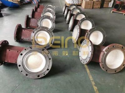 China Wear Resistant Ceramic Pipe Stainless Steel Alumina Ceramic Elbow Pipe for sale