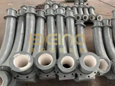 China Wear Resistant 95% Alumina Ceramic Lined Elbow With Smooth Surface Customized Large Diameter for sale