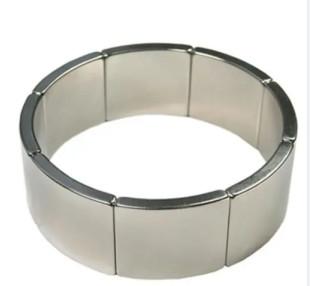 China High Power Generator Neodymium Magnet Ni Cu Ni Coating Arc NdFeB Magnet for sale