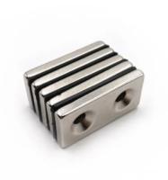 China Square NdFeB Permanent Magnets Neodymium Magnets With Countersunk Holes for sale