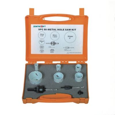 China 19mm-51mm 22mm-64mm 9 Hole Saw Electricians Hole Saw Kit ODM OBM for sale
