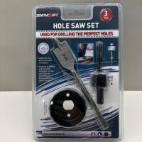 China 3pcs Carbon Steel Door Hole Saw Kit 54mm Door Knob Hole Saw for sale