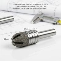 China Diamond Height 10mm Or Customized Ordered Vacuum Brazed Diamond Core Drill Bit Diamond Length 60mm Engineered For And Accurate Drilling for sale