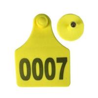 China 860MHz - 960MHz RFID Ear Tag Yellow Livestock Tracking Tags For Efficient Livestock Management for sale