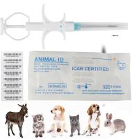 China Injectable Pet ID Microchips ICAR RFID Syringe 1.25X7mm For Animal for sale