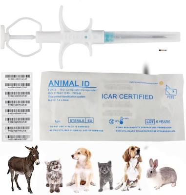 China Injectable Pet ID Microchips ICAR RFID Syringe 1.25X7mm For Animal for sale