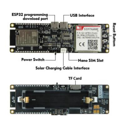 China LILYGO TTGO T-SIM7600E SIM7600G-H ESP32 Module WiFi BLE 4G LTE GPS 18650 Battery Holder for sale
