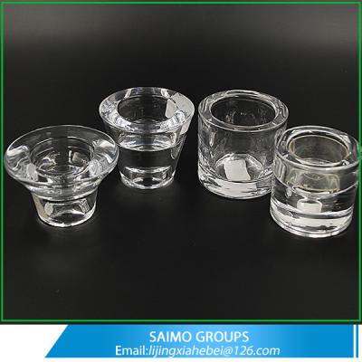 China SM-4306-0 Handmade Round Glass Candle Jar Holder 6.0cm Diameter 6.5cm Height 275g Weight for sale