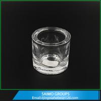 China SM-4306-0 Handmade Round Glass Candle Jar Holder 6.0cm Diameter 6.5cm Height 275g Weight for sale