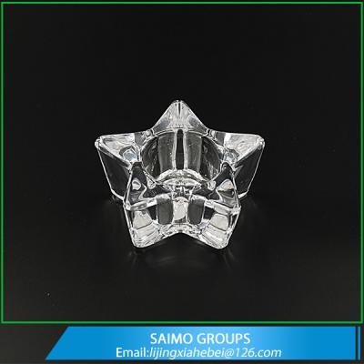 China SM-1117-0 Five Star Tealight Candle Holder Glass 9.5cm Diameter 270g Weight Custom Colors Available for sale