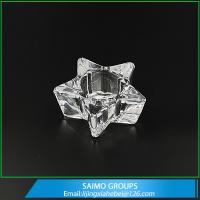 China SM-1117-0 Five Star Tealight Candle Holder Glass 9.5cm Diameter 270g Weight Custom Colors Available for sale