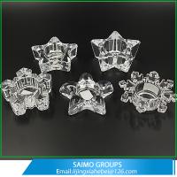 China SM-6432-0 Starfish Shape Glass Candle Holder for Christmas - 9.5cm Diameter, 210g Weight for sale