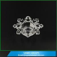 China SM-11405-0 Snowflake Shaped Tealight Holder 10.2cm Diameter × 3.0cm Height Clear Glass Candle Holder for sale