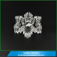 China SM-1225-0 Clear Glass Snow Shape Candle Holder 11.5cm Diameter 320g Weight Christmas Decor for sale