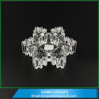 China SM-1225-0 Clear Glass Snow Shape Candle Holder 11.5cm Diameter 320g Weight Christmas Decor for sale