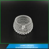 China SM-5266-0 Round Rotary Crystal Glass Votive Candle Holder 9.0cm Diameter 5.5cm Height for sale
