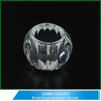 China SM-1191-0 Pumpkin Shape Crystal Glass Windproof Candle Holder 9.5cm Diameter 600g Weight for sale