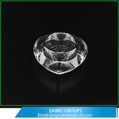 China SM-1240-0 Heart Shaped Clear Glass Votive Candle Holders 7.0×7.5×3.2cm 180g Wholesale for sale