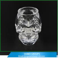 China SM-1308-0 Glass Skull Candle Holder 11.2×11.2×8.0cm 760g Custom Home Decor Craft for sale