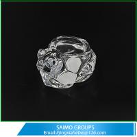 China SM-1575-0 Glass Frog Tealight Candle Holder 10.0cm Length 300g Weight Custom Colors Available for sale
