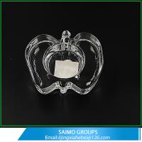 China SM-3623-0 Apple Shape Tea Light Holder 6.8cm x 6.5cm Wedding Party Decoration Glass Favors for sale