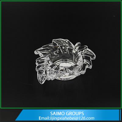 China SM-9758-0 Leaf shaped glass tealight candle holder for sale