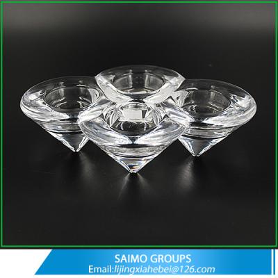 China Wholesale Glass Taper Candle Holders 18cm x 13.5cm for Wedding Decoration Clear Custom for sale