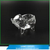 China Wholesale Glass Pig Candle Holder 10cm x 6.5cm Decorative Table Centerpiece for sale