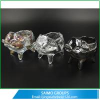 China Wholesale Glass Pig Candle Holder 10cm x 6.5cm Decorative Table Centerpiece for sale