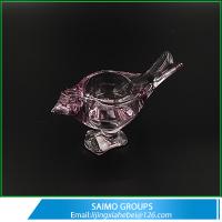 China Bird Shape Decorative Tealight Votive Clear Glass Candle Holder SM-1317-0 7cm Length for sale