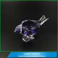 China Bird Shape Decorative Tealight Votive Clear Glass Candle Holder SM-1317-0 7cm Length for sale