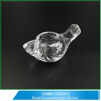China Bird Shape Decorative Tealight Votive Clear Glass Candle Holder SM-1317-0 7cm Length for sale