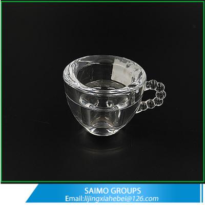 China SM-11131-0 Cup Shape Tea Light Candle Holder with bead handle for sale