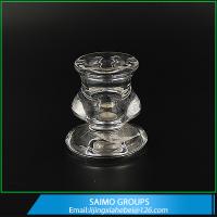 China Handmade Glass Candle Holder SM-6478-0 Clear Custom Colors Diameter 8cm Height 12cm for sale