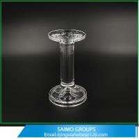 China Crystal Glass Pedestal Candle Holder 8cm Diameter 16cm Height Wholesale Clear for sale
